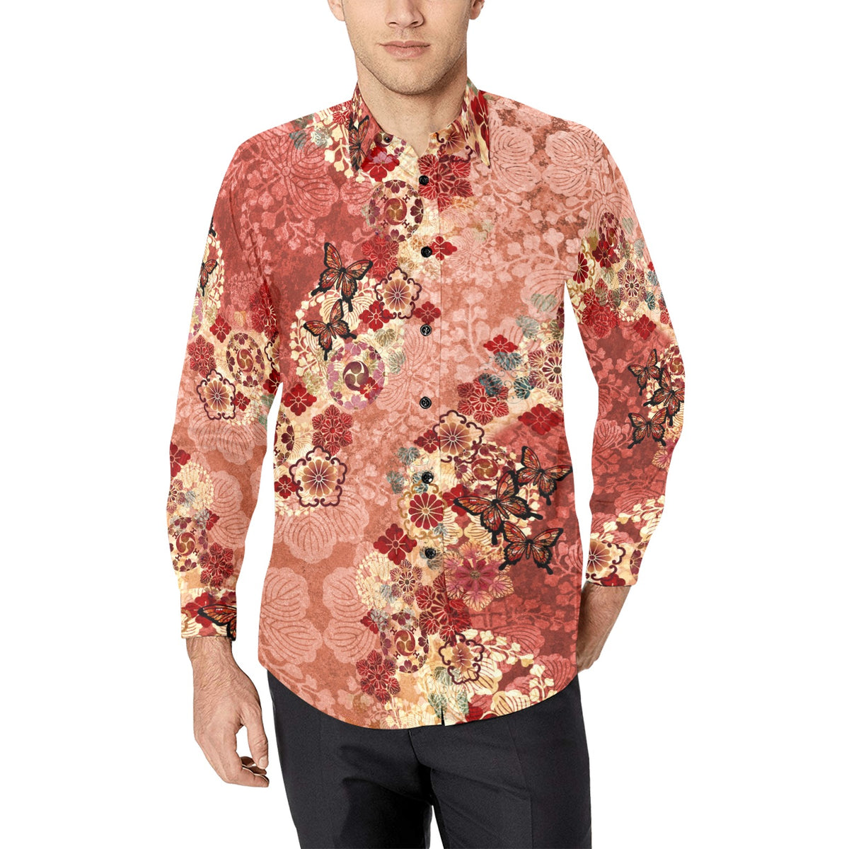 Samurai Shogun crest art Long Sleeve Shirt M – Baroque Japanesque